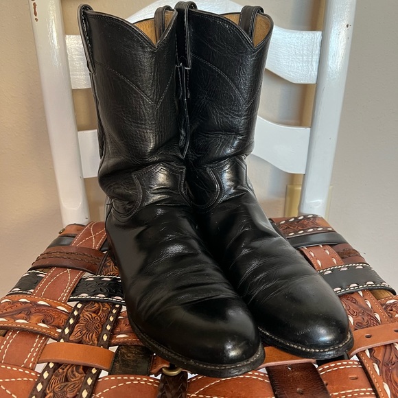 Justin Boots | Shoes | Justin Ropers Black Made In The Usa Size 85d ...